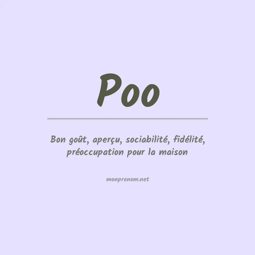 Signification du Prénom Poo