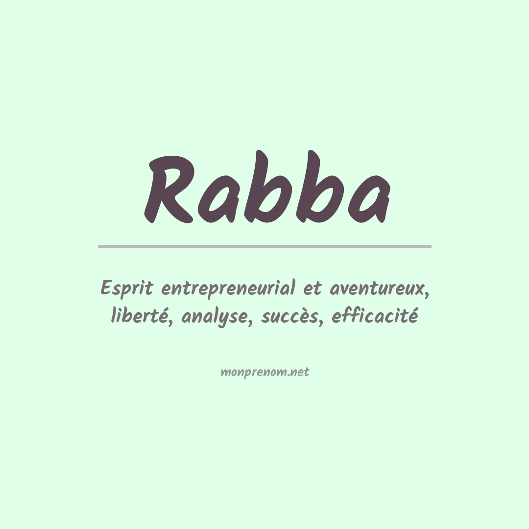 Signification du Prénom Rabba