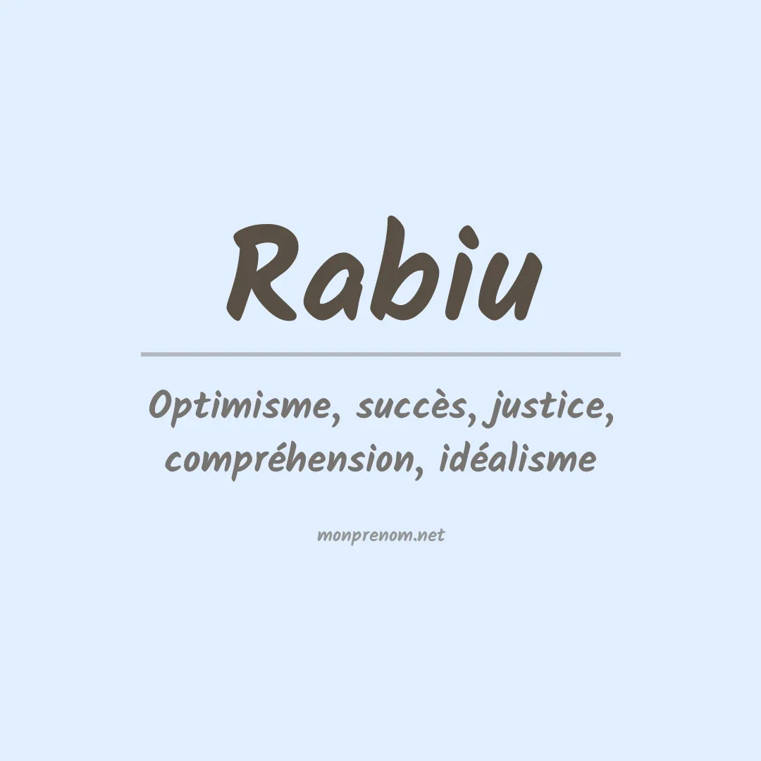 Signification du Prénom Rabiu