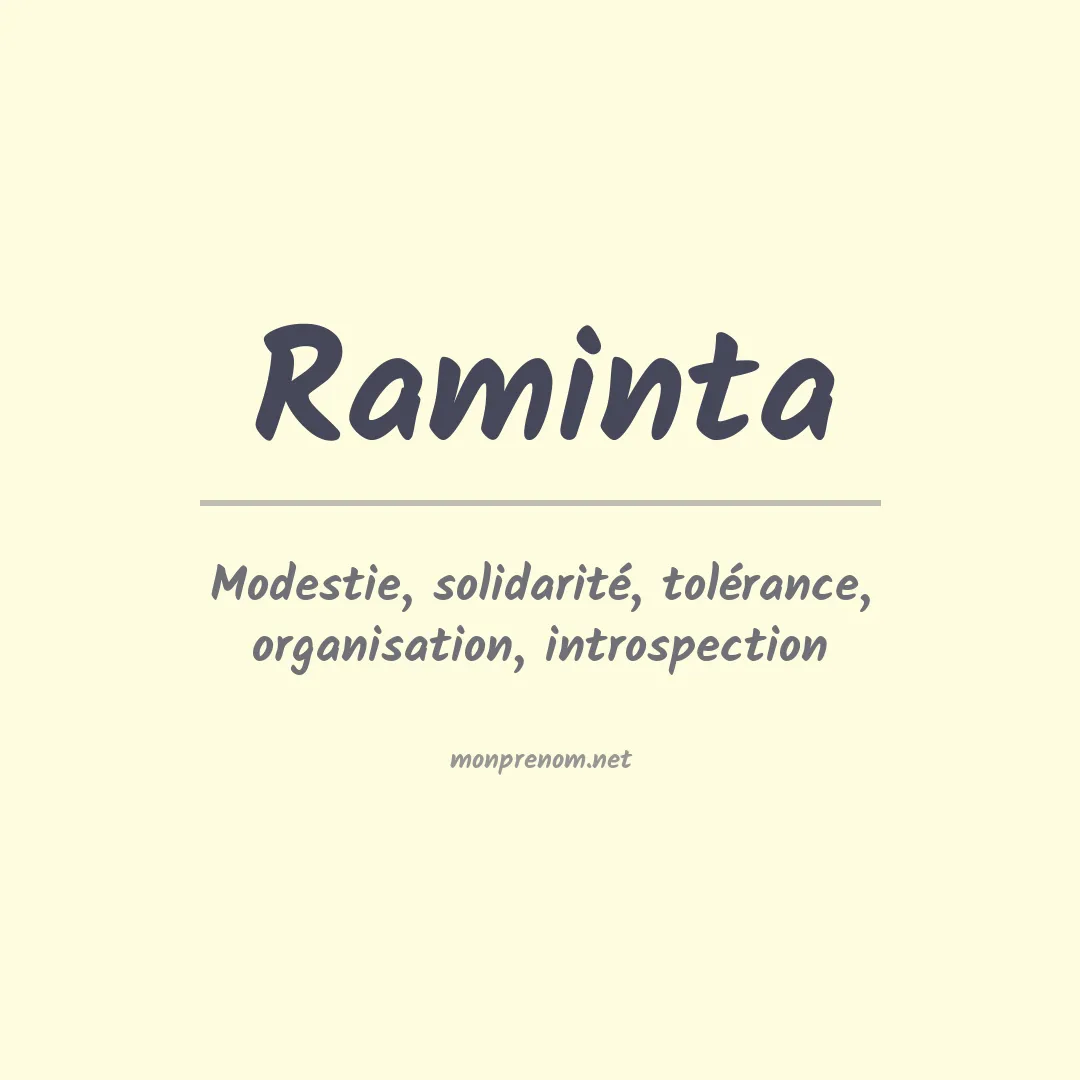 Signification du Prénom Raminta