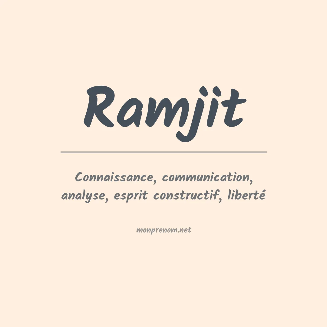 Signification du Prénom Ramjit