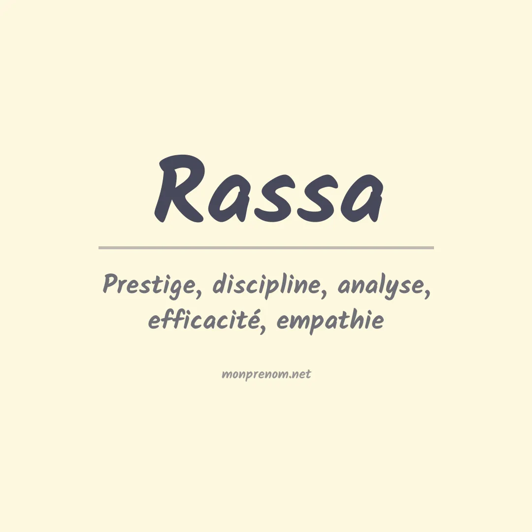 Signification du Prénom Rassa