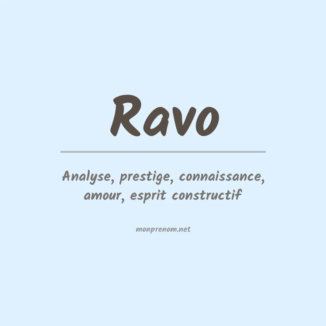 Signification du Prénom Ravo