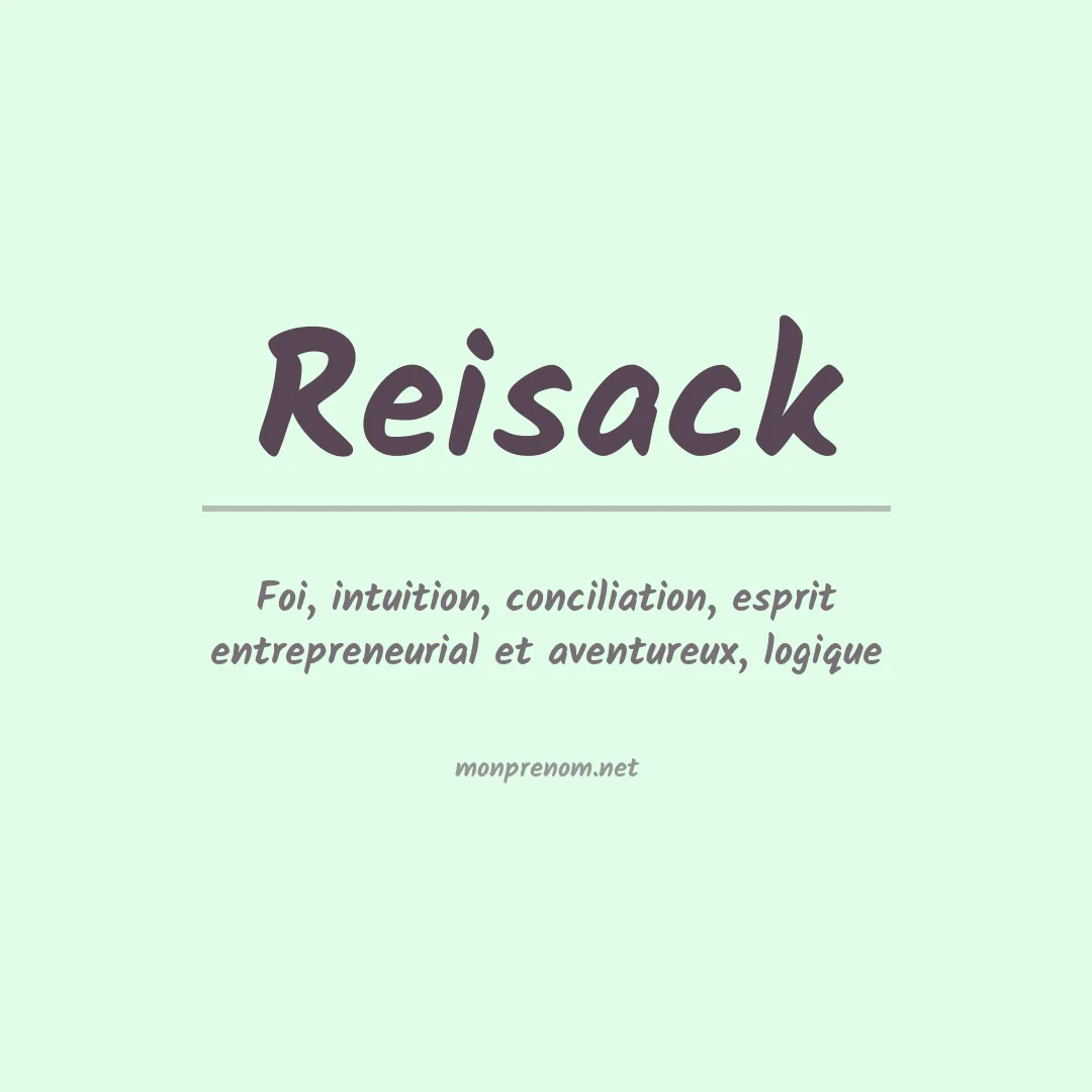 Signification du Prénom Reisack