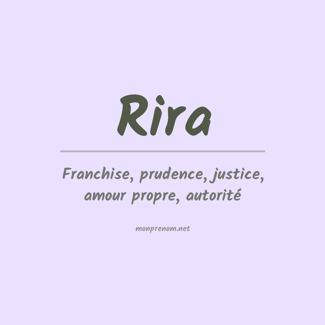 Signification du Prénom Rira