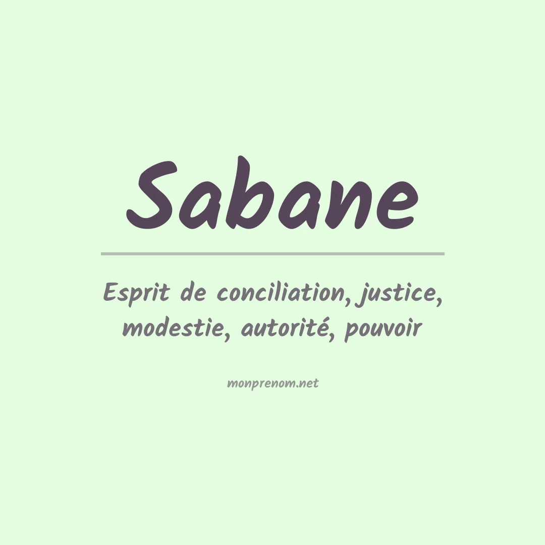 Signification du Prénom Sabane