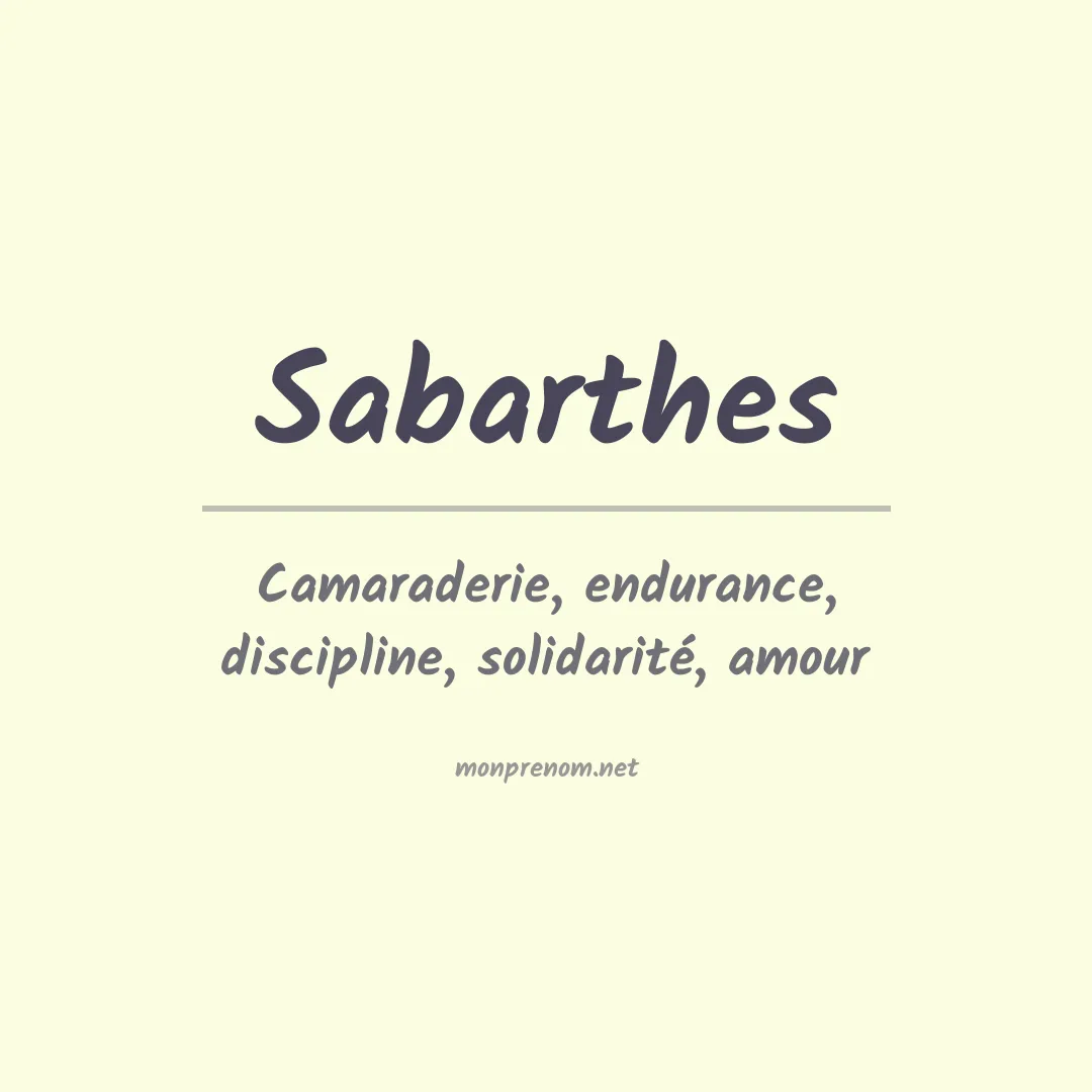 Signification du Prénom Sabarthes