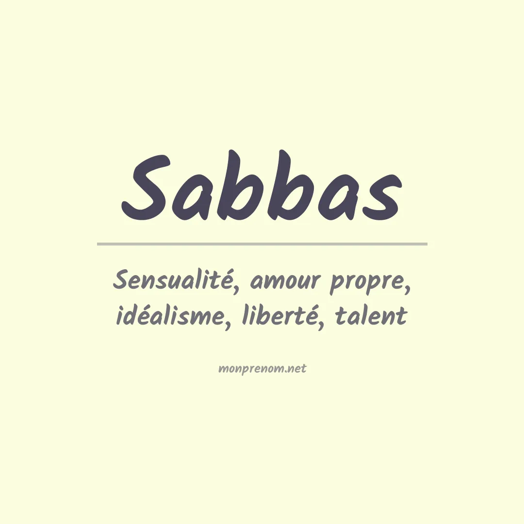 Signification du Prénom Sabbas