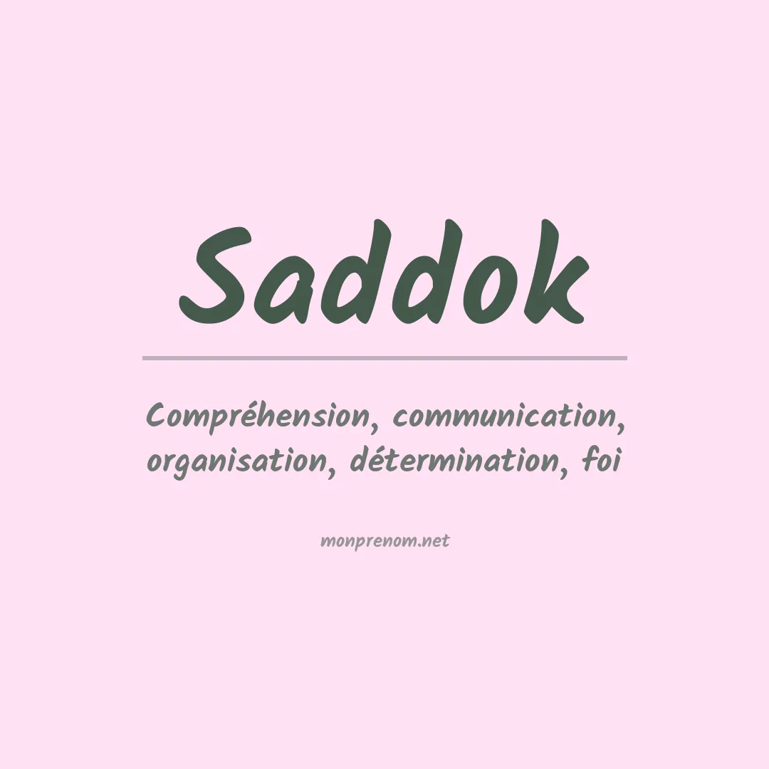 Signification du Prénom Saddok