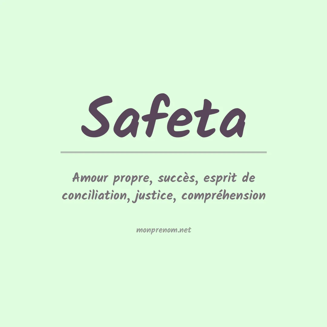 Signification du Prénom Safeta