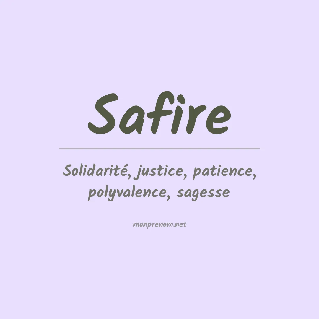 Signification du Prénom Safire