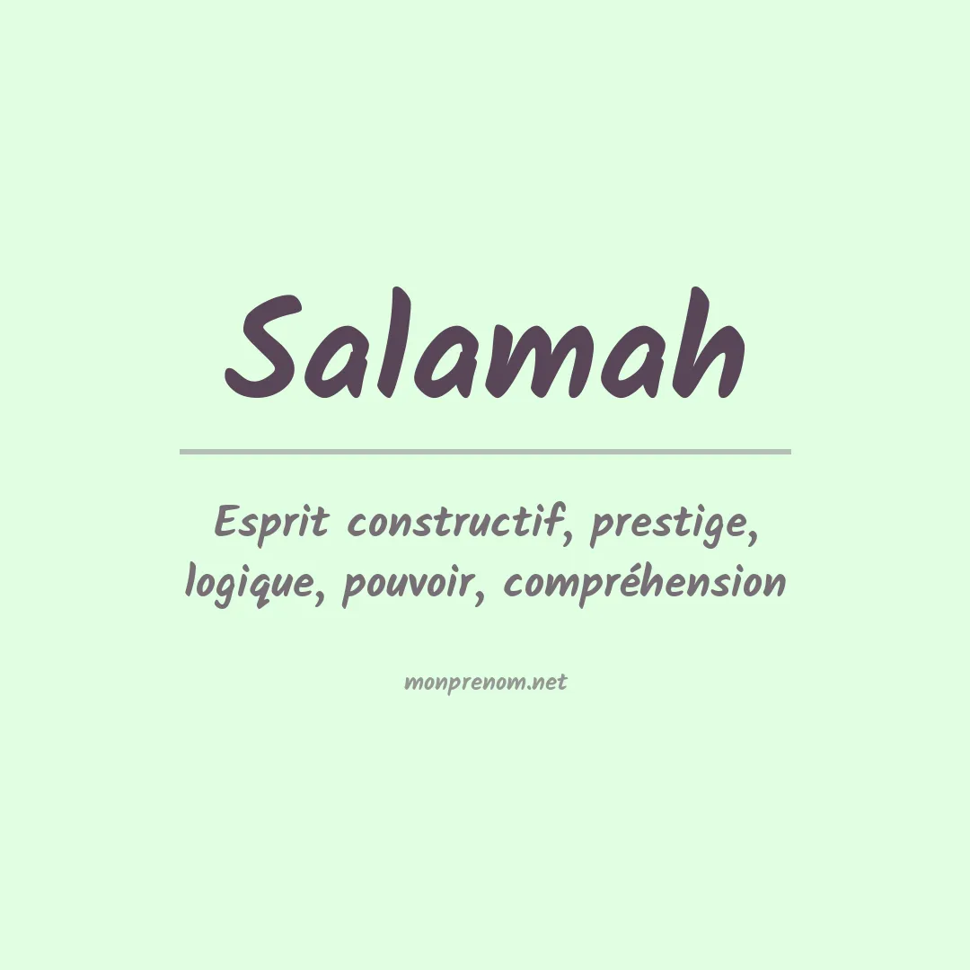 Signification du Prénom Salamah