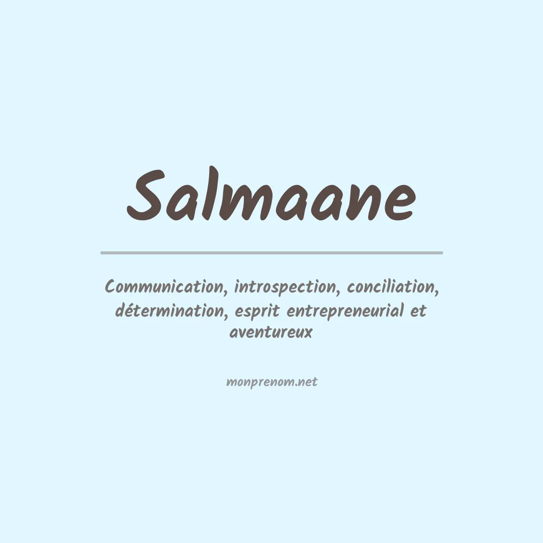 Signification du Prénom Salmaane