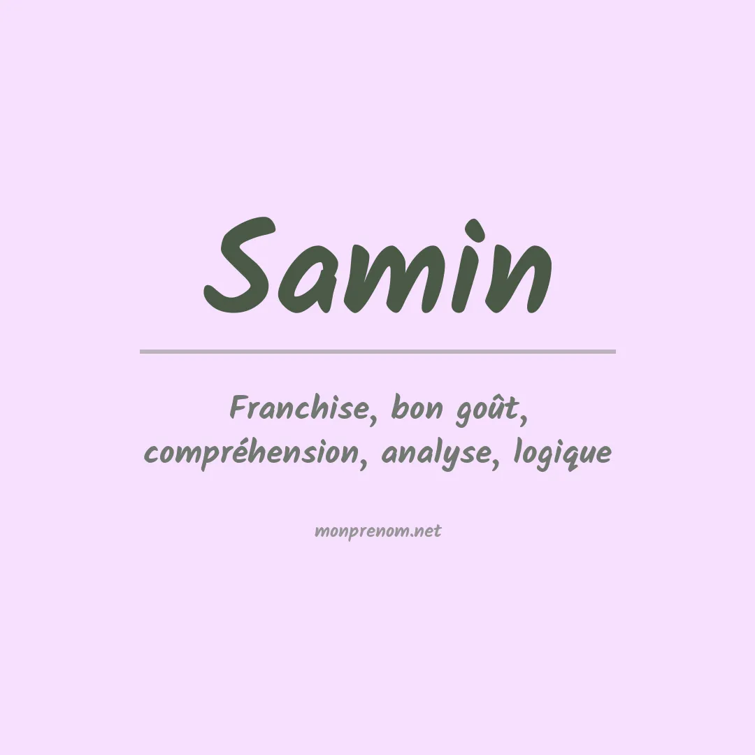 Signification du Prénom Samin