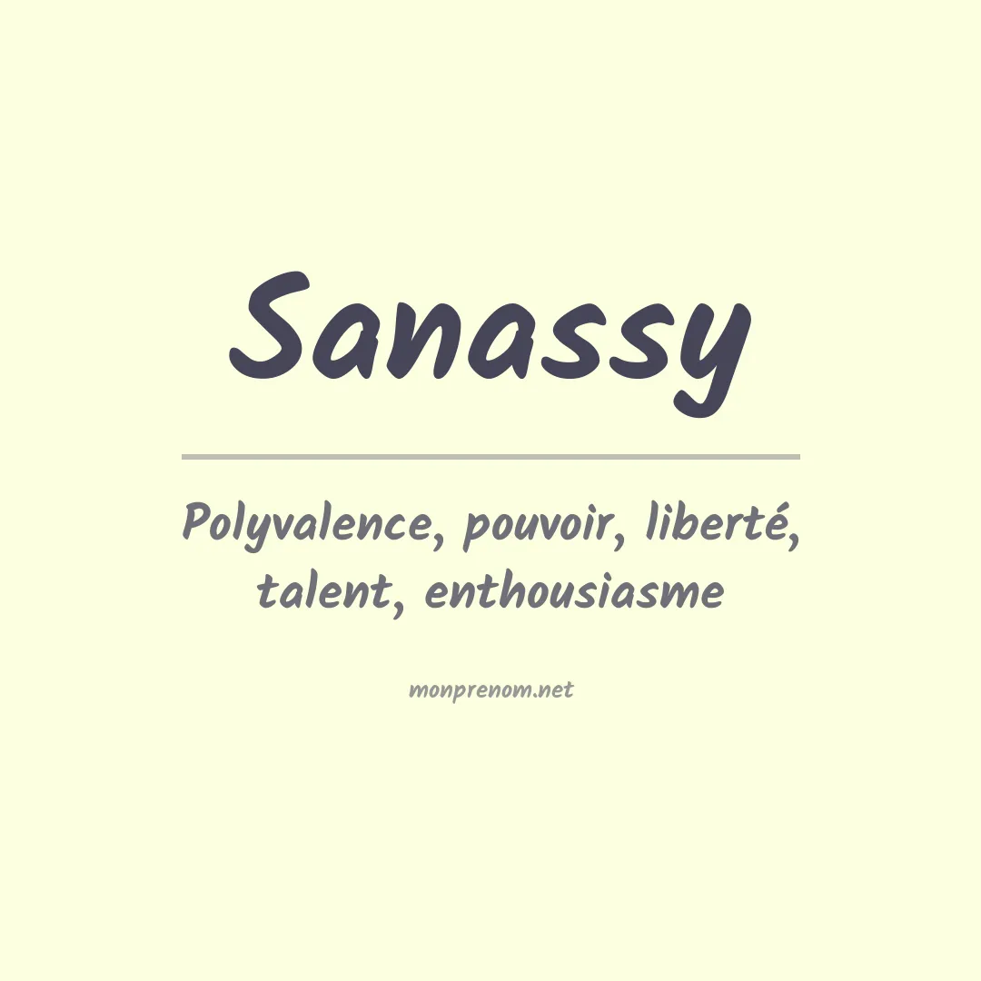 Signification du Prénom Sanassy