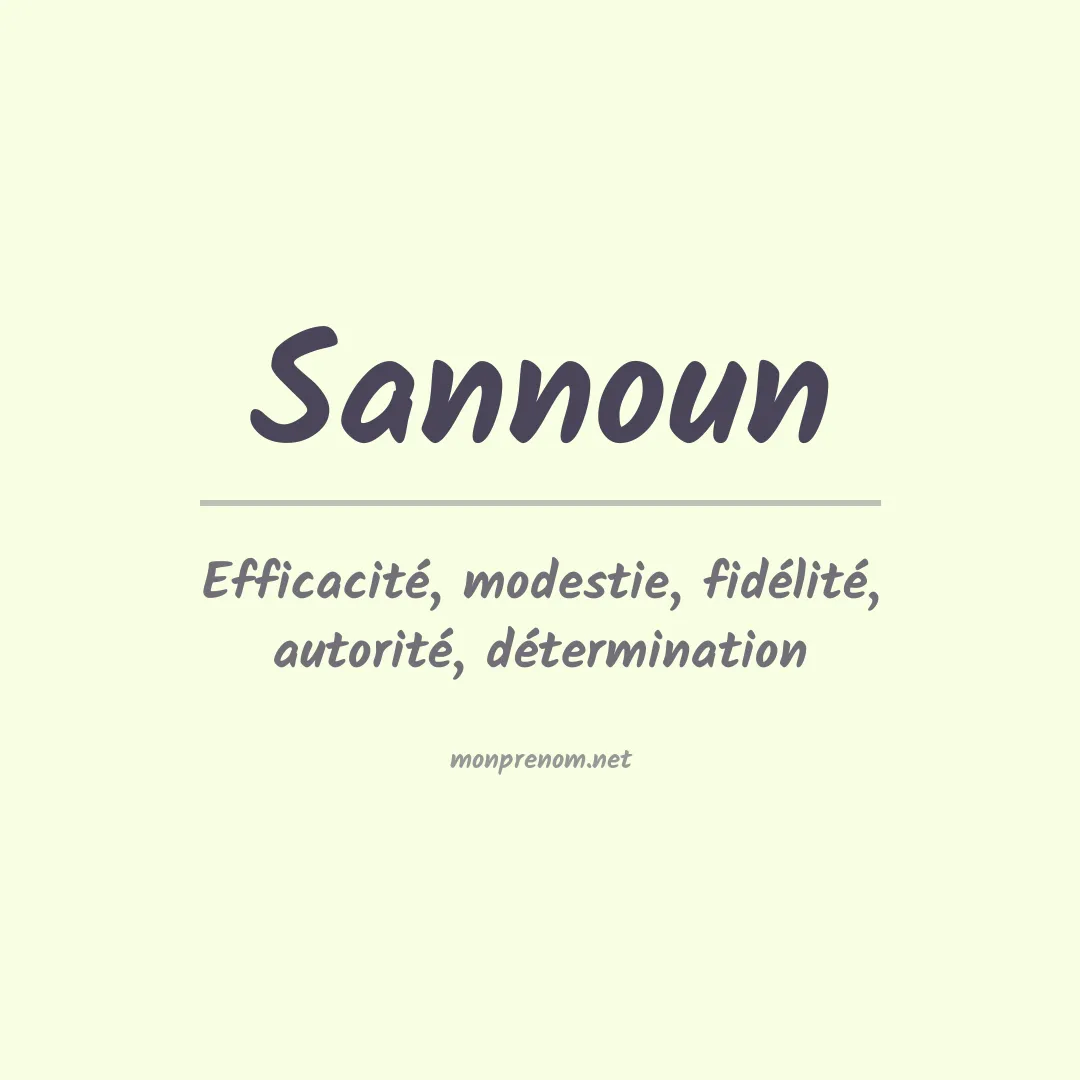 Signification du Prénom Sannoun