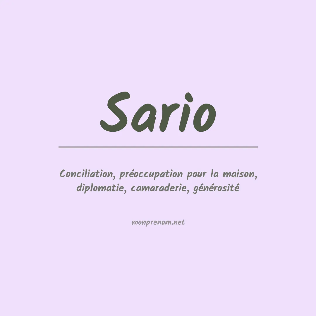 Signification du Prénom Sario