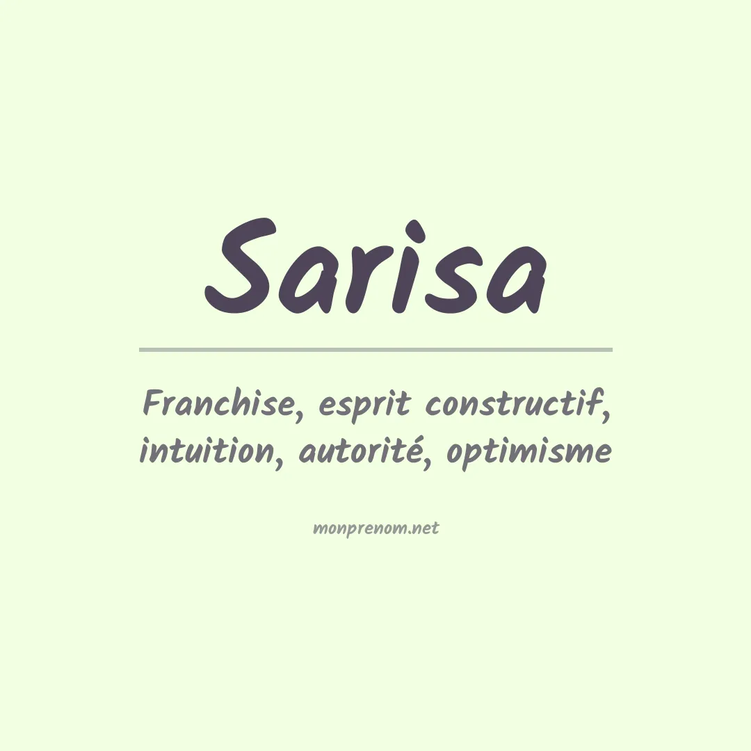 Signification du Prénom Sarisa
