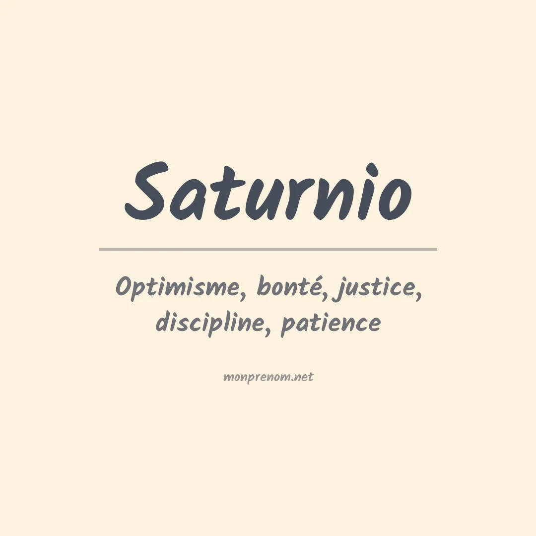 Signification du Prénom Saturnio