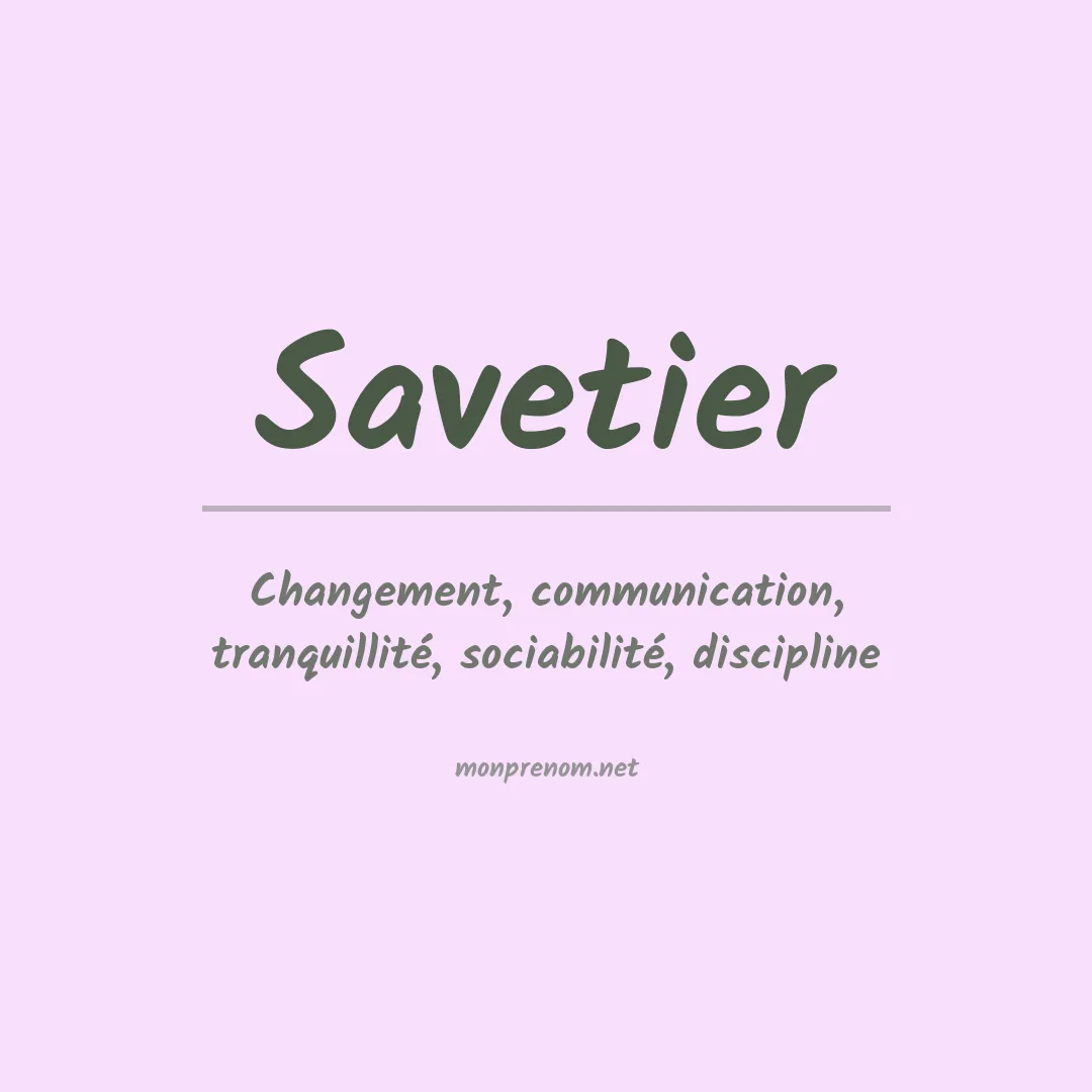 Signification du Prénom Savetier