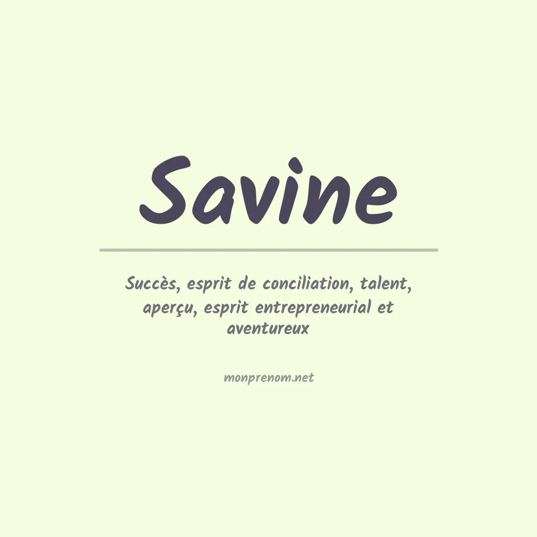 Signification du Prénom Savine
