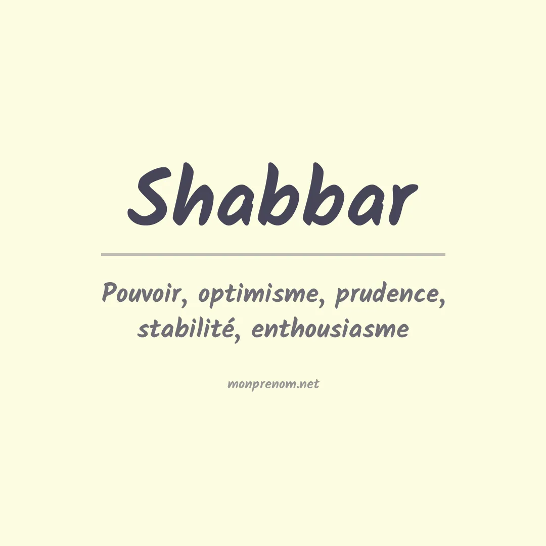Signification du Prénom Shabbar