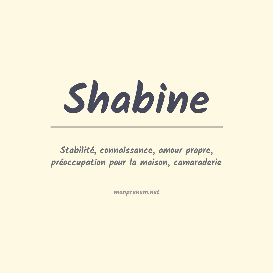 Signification du Prénom Shabine