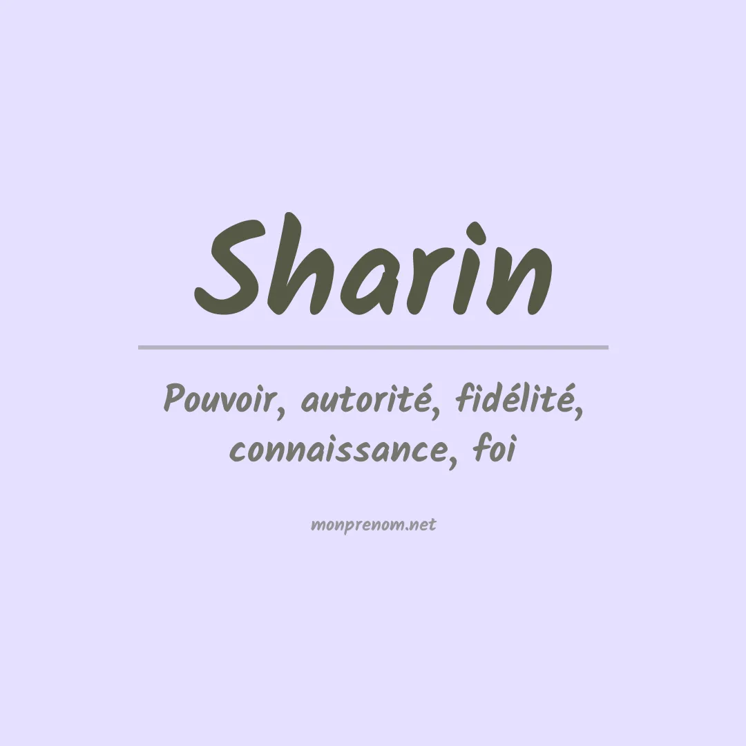 Signification du Prénom Sharin