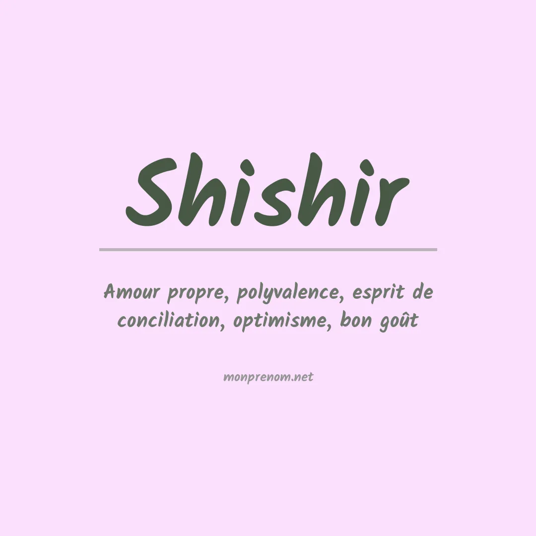 Signification du Prénom Shishir