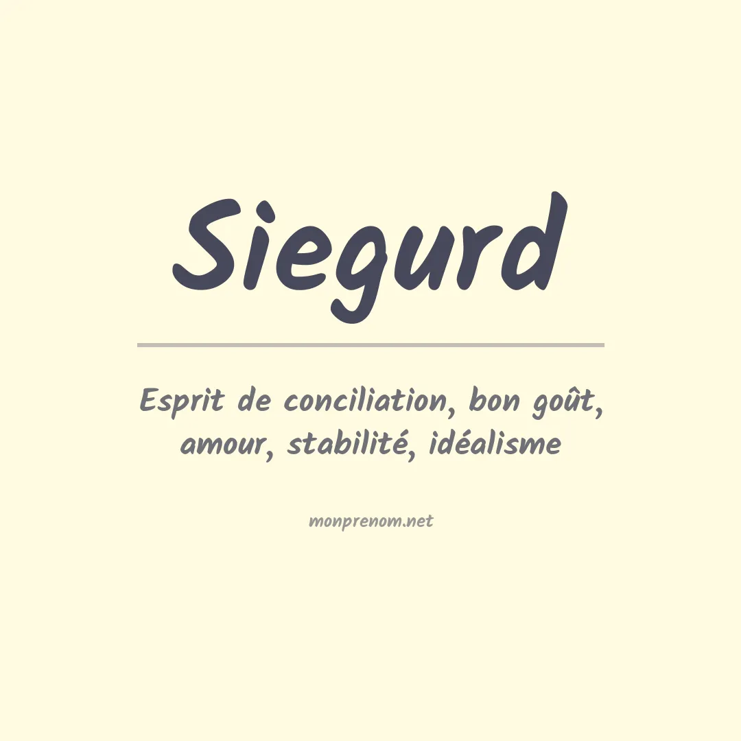 Signification du Prénom Siegurd