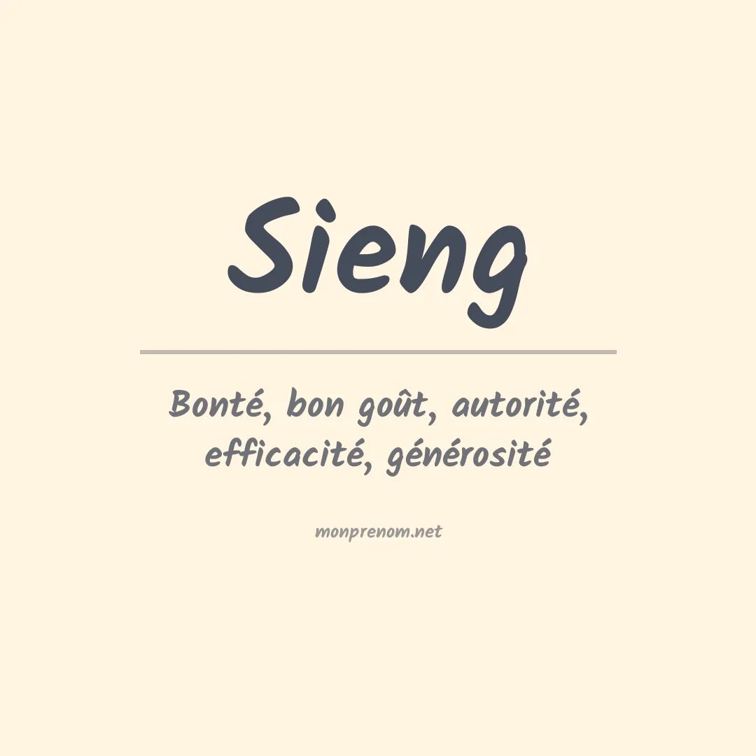 Signification du Prénom Sieng