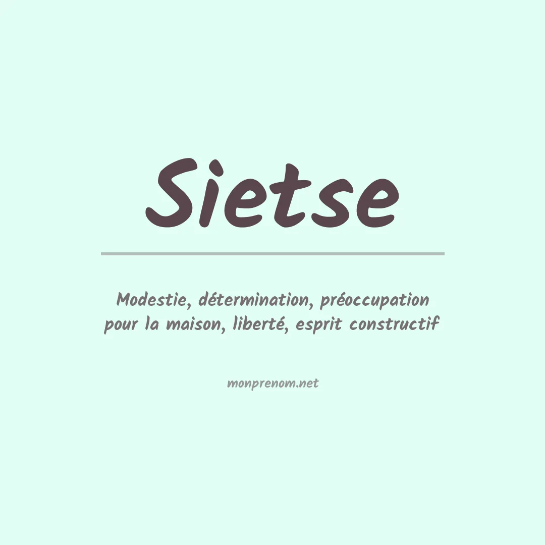 Signification du Prénom Sietse