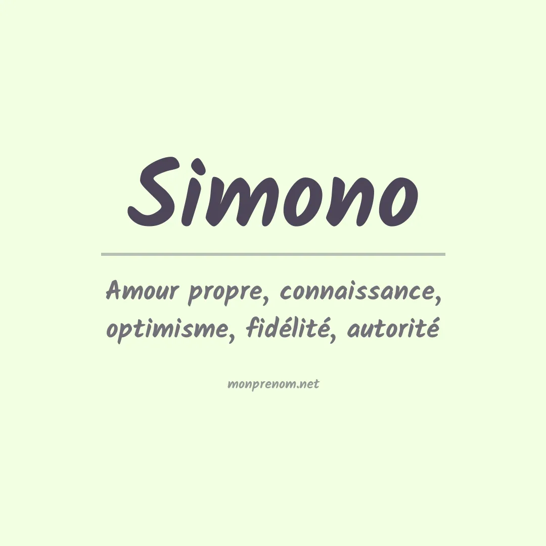 Signification du Prénom Simono