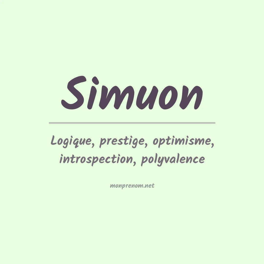 Signification du Prénom Simuon