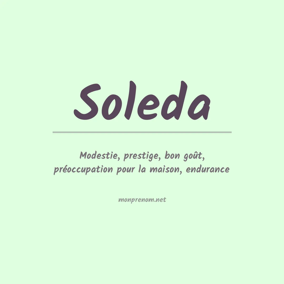 Signification du Prénom Soleda