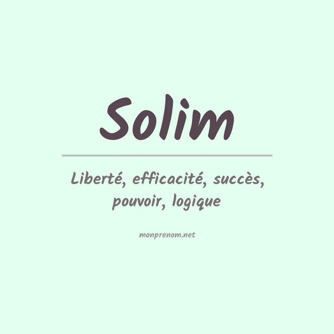 Signification du Prénom Solim