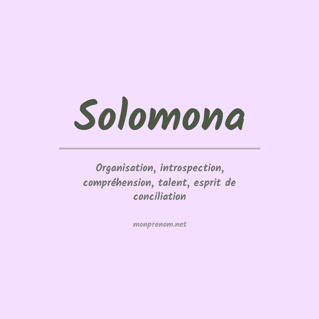 Signification du Prénom Solomona
