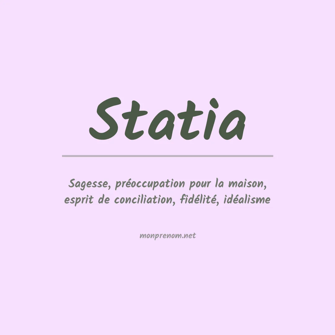 Signification du Prénom Statia