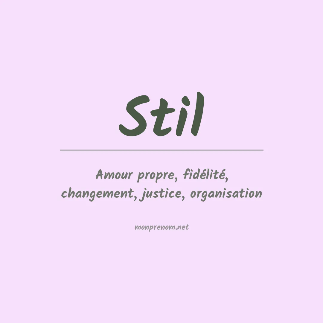 Signification du Prénom Stil