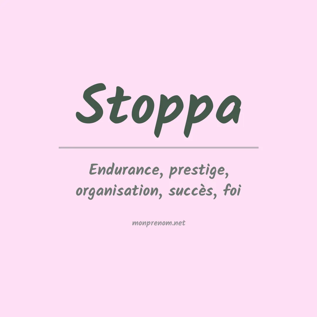 Signification du Prénom Stoppa