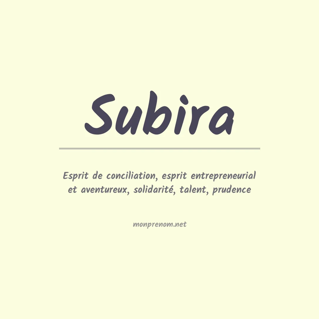 Signification du Prénom Subira