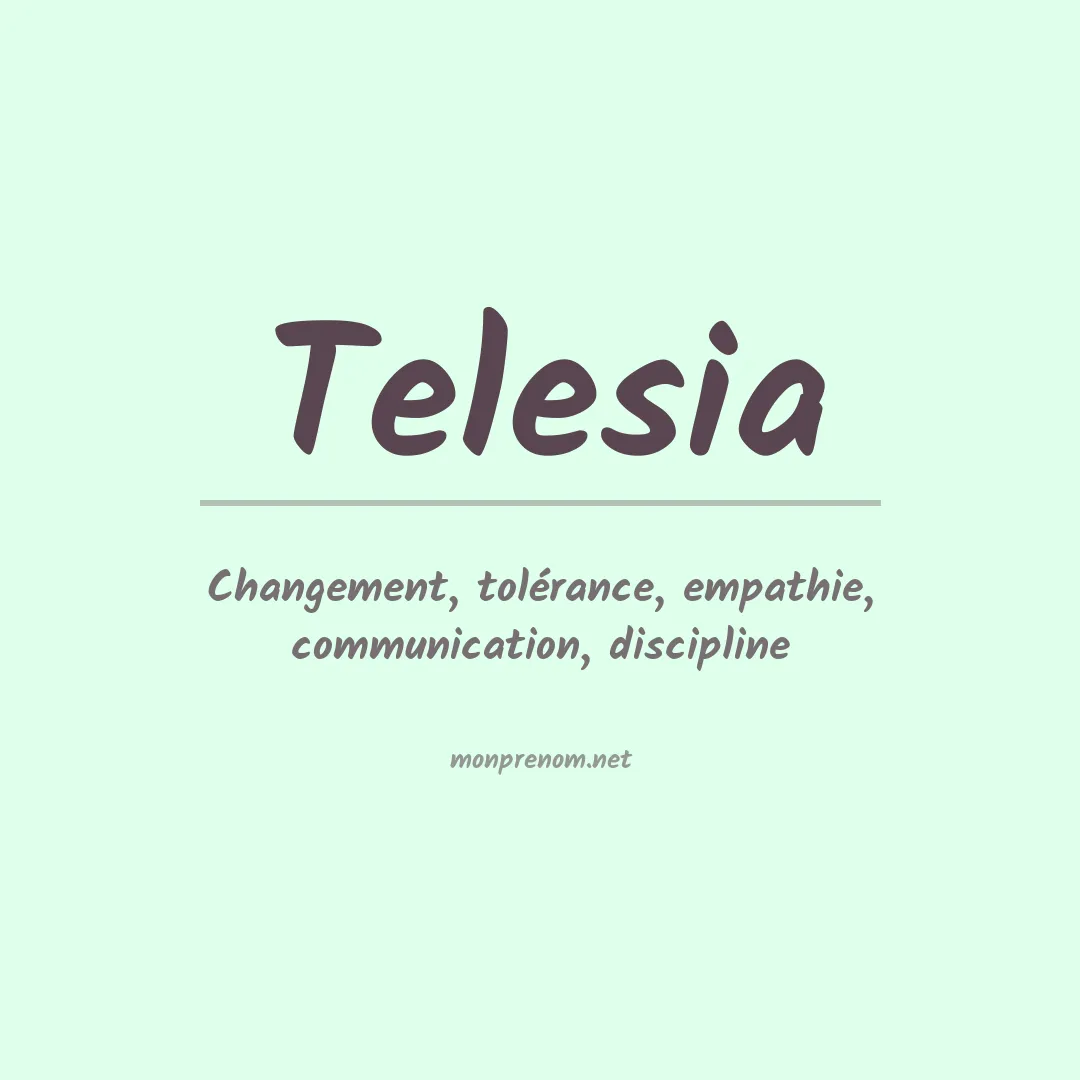 Signification du Prénom Telesia