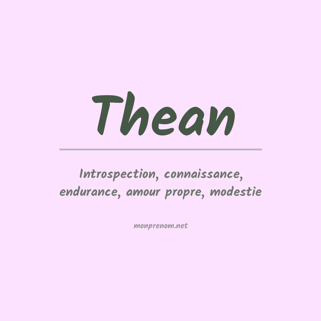 Signification du Prénom Thean