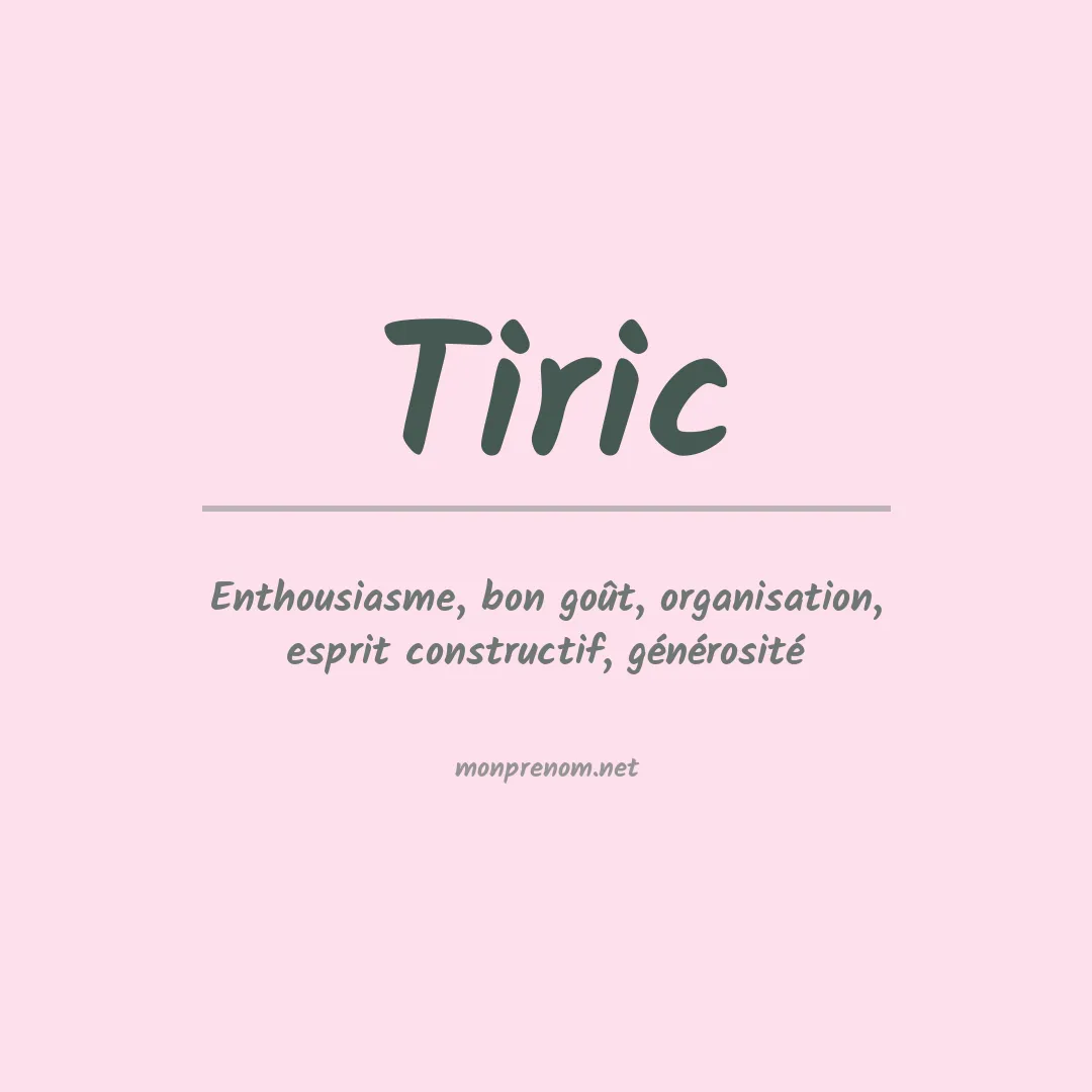 Signification du Prénom Tiric