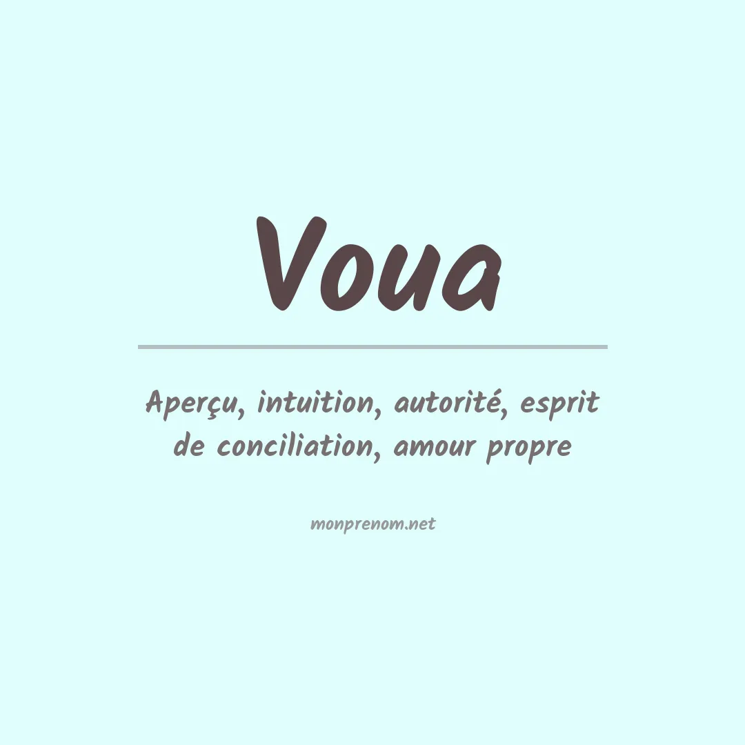 Signification du Prénom Voua