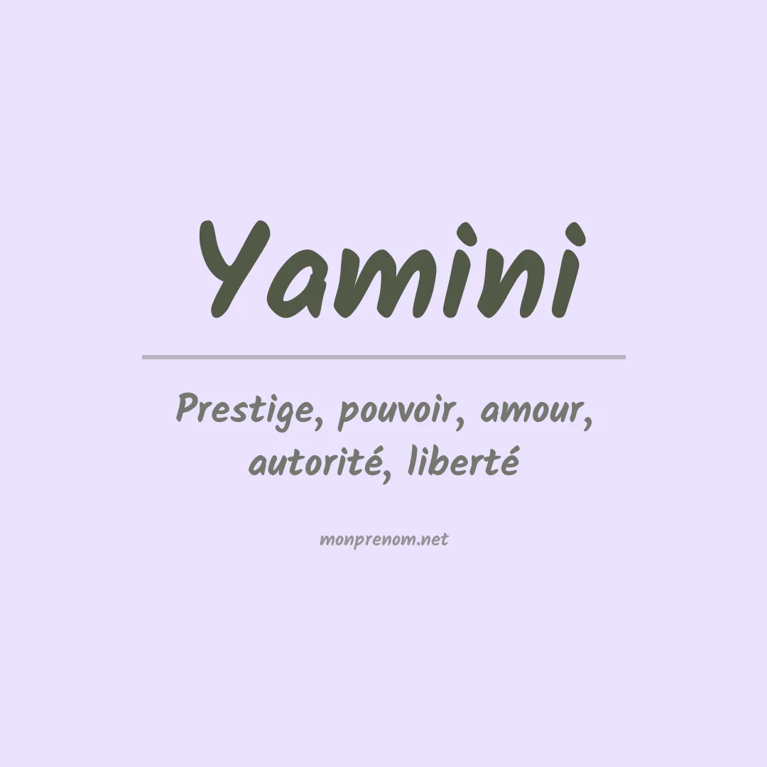 Signification du Prénom Yamini